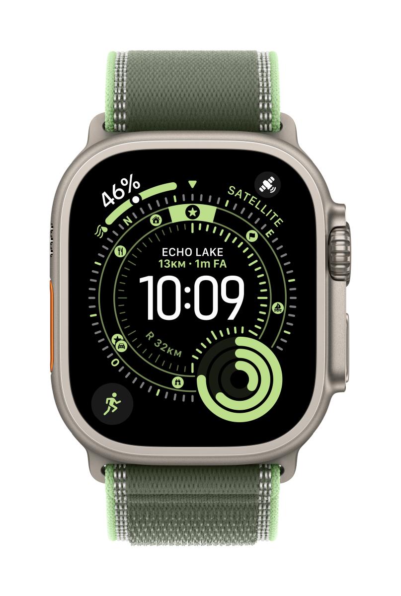 APPLE 49mm Green/neon Trail loop - s/m - Natural Titanium Finish ...