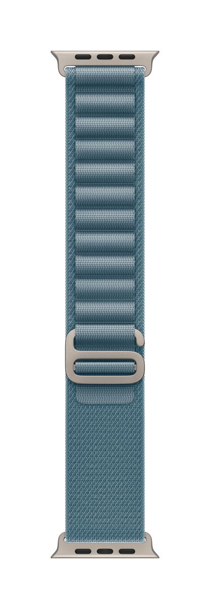 APPLE 49mm Light Blue Alpine loop - medium - Natural Titanium Finish ...