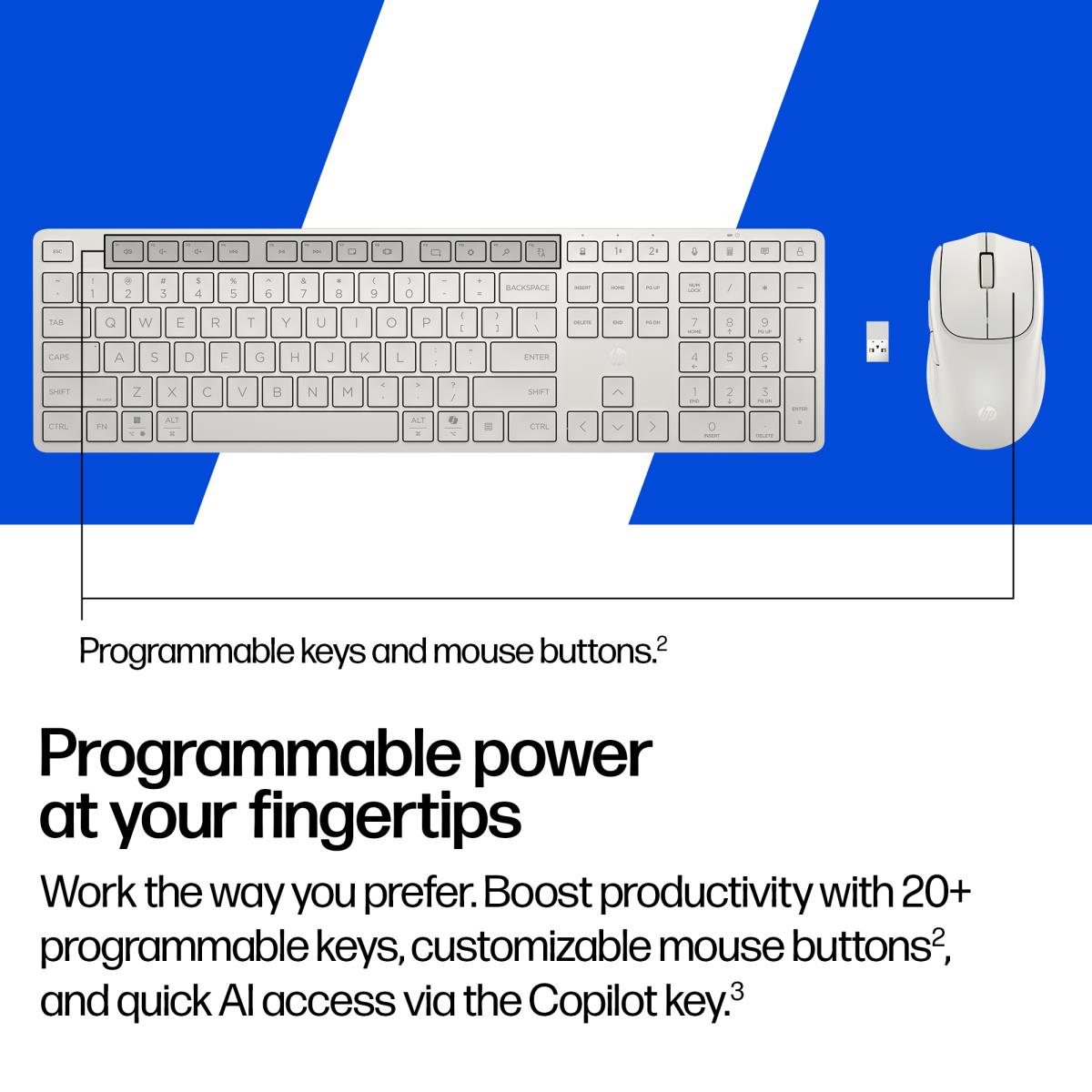 HP Multi-Device Dual-Mode Mouse and Keyboard Combo 490C - White ...