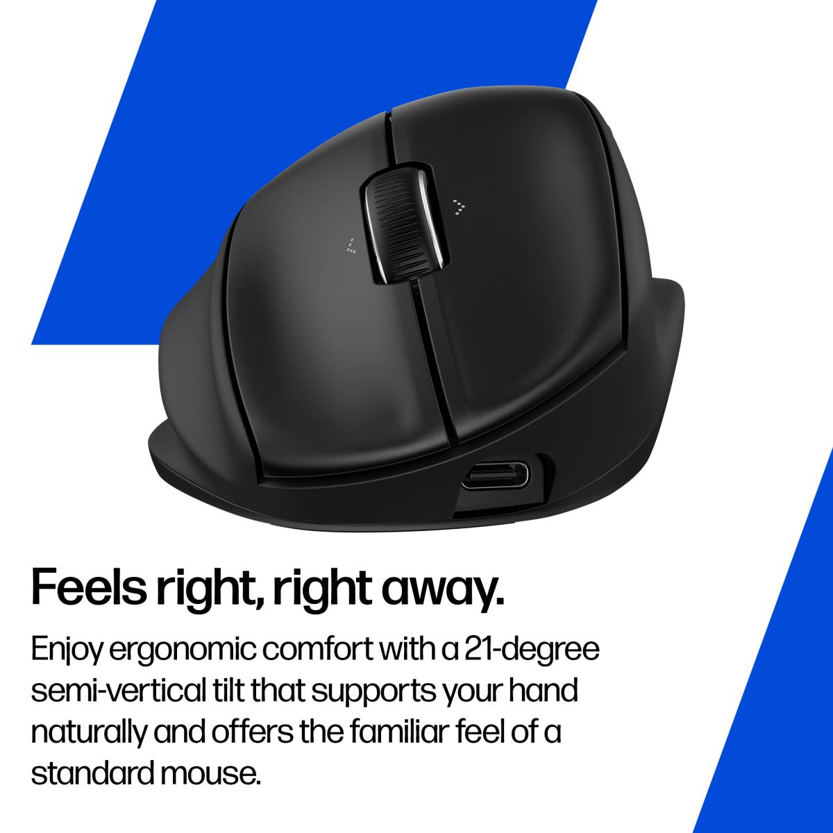HP Wireless Mouse Tilt Ergonomic 720M - Black - BH0Z4AA#ABB - Redcorp ...