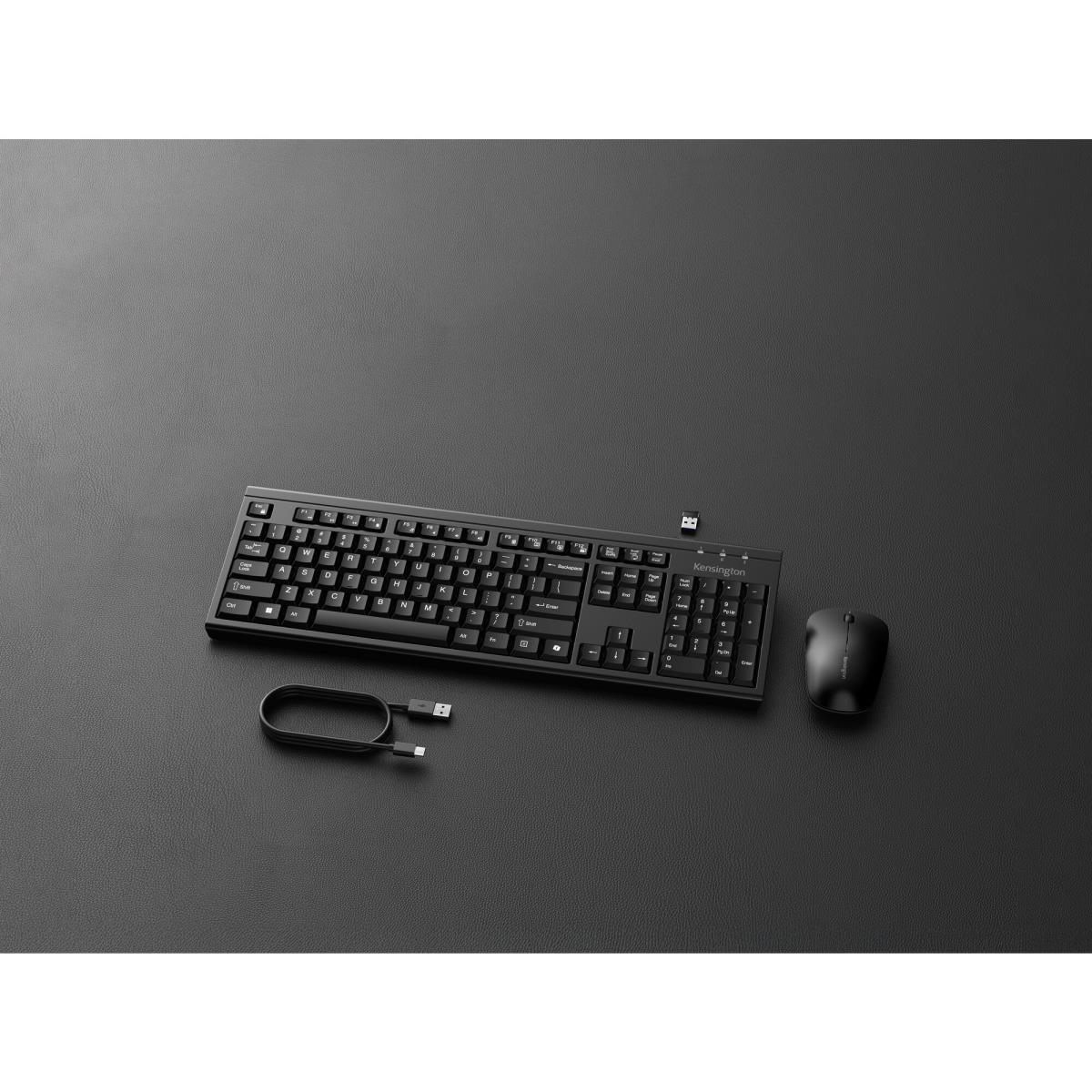 KENSINGTON Rechargeable Wireless Keyboard/Mouse - KM270 EQ - Qwerty ...