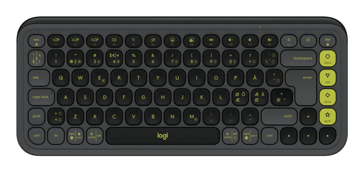 LOGITECH Wireless Keyboard - Pop Icon Keys - Graphite & Green Qwerty ...