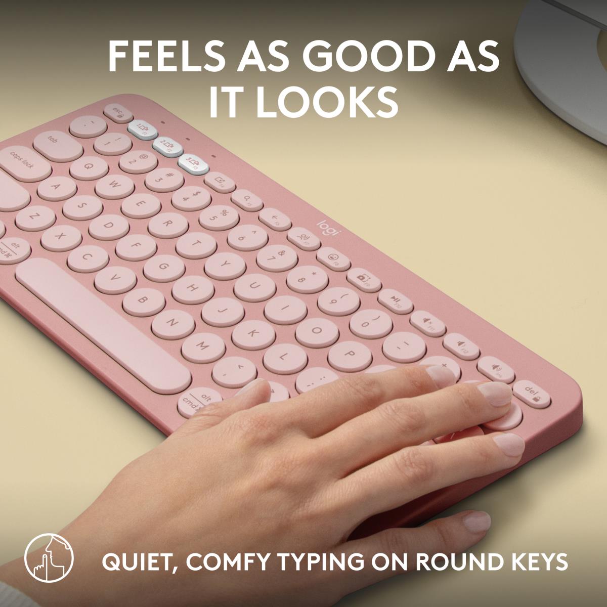 LOGITECH Pebble Keys 2 K380s - Compact Bluetooth Keyboard - Tonal Rose ...