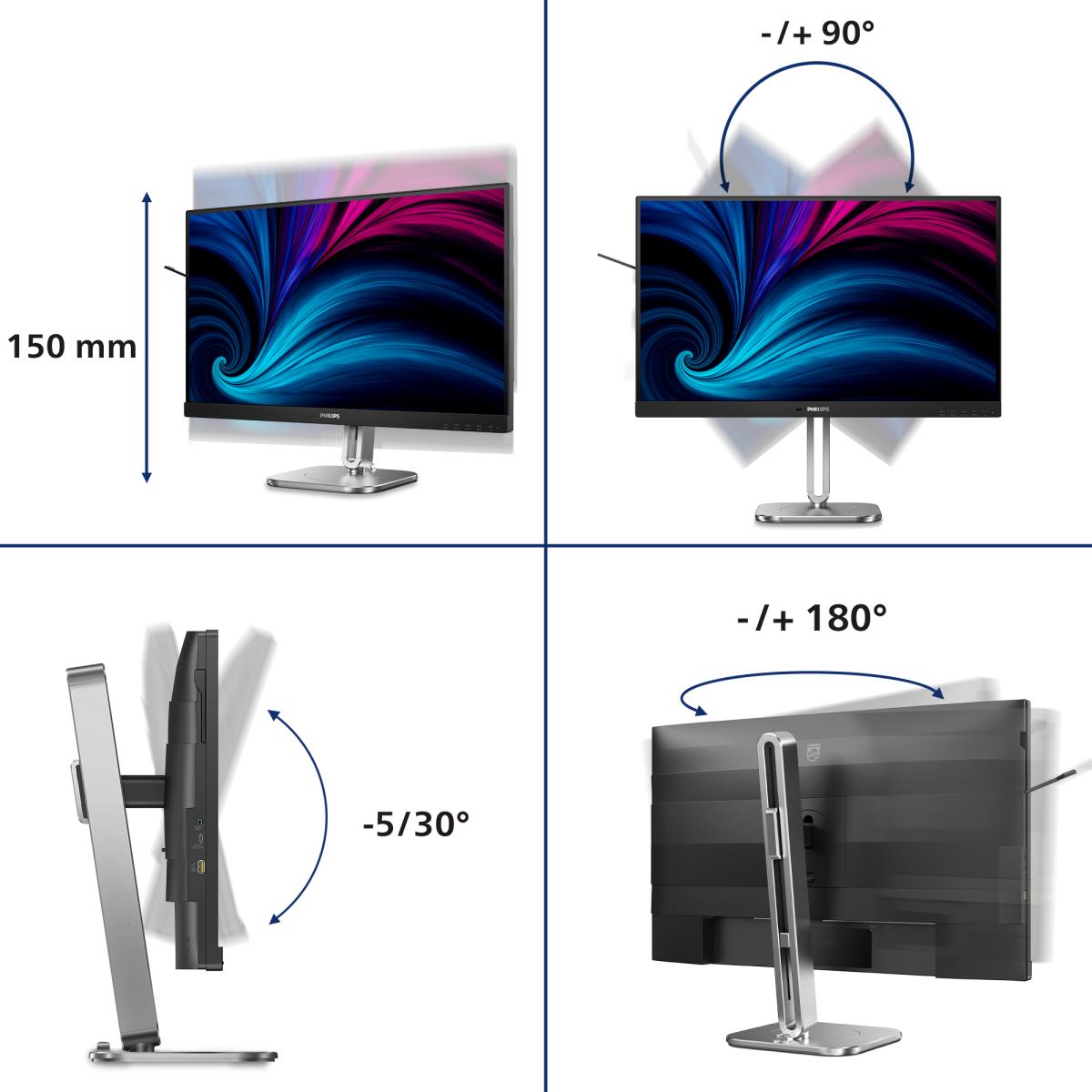 PHILIPS Desktop Monitor - 27b2n4500 - 27in - 2560x1440 - 27B2N4500/00 ...