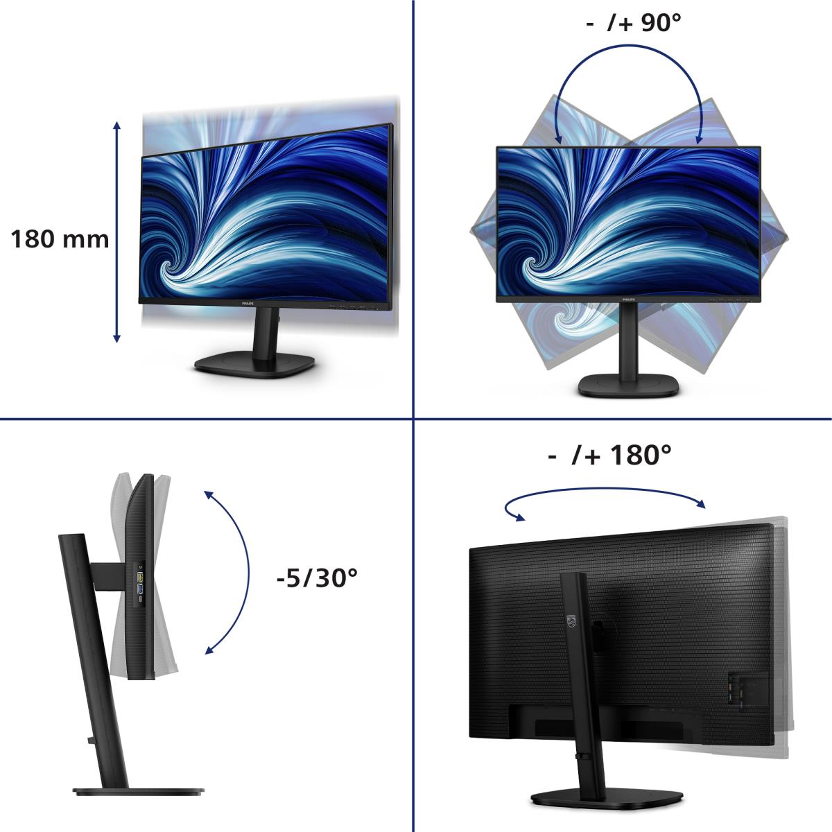 PHILIPS Desktop Monitor - 24b2u3301d - 24in - 1920 X 1200 (wuxga ...