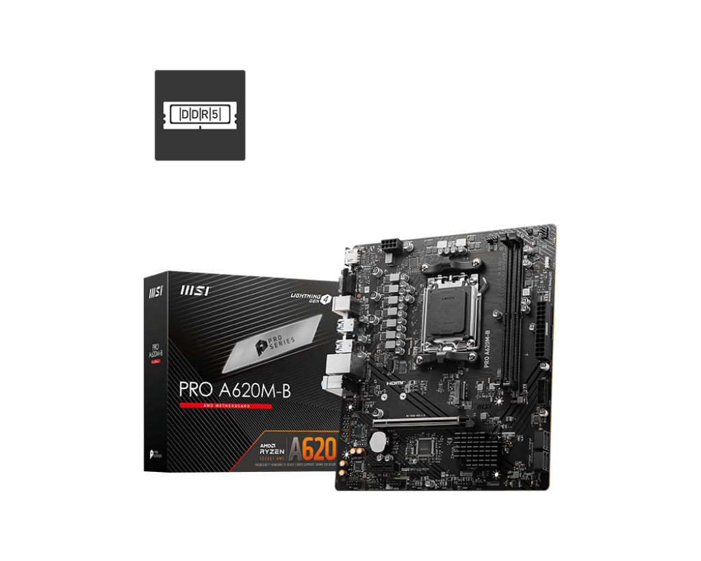MSI Motherboard Pro A620m-b Am5 Amd B620 2 X Ddr5 MATX - PRO A620M-B ...