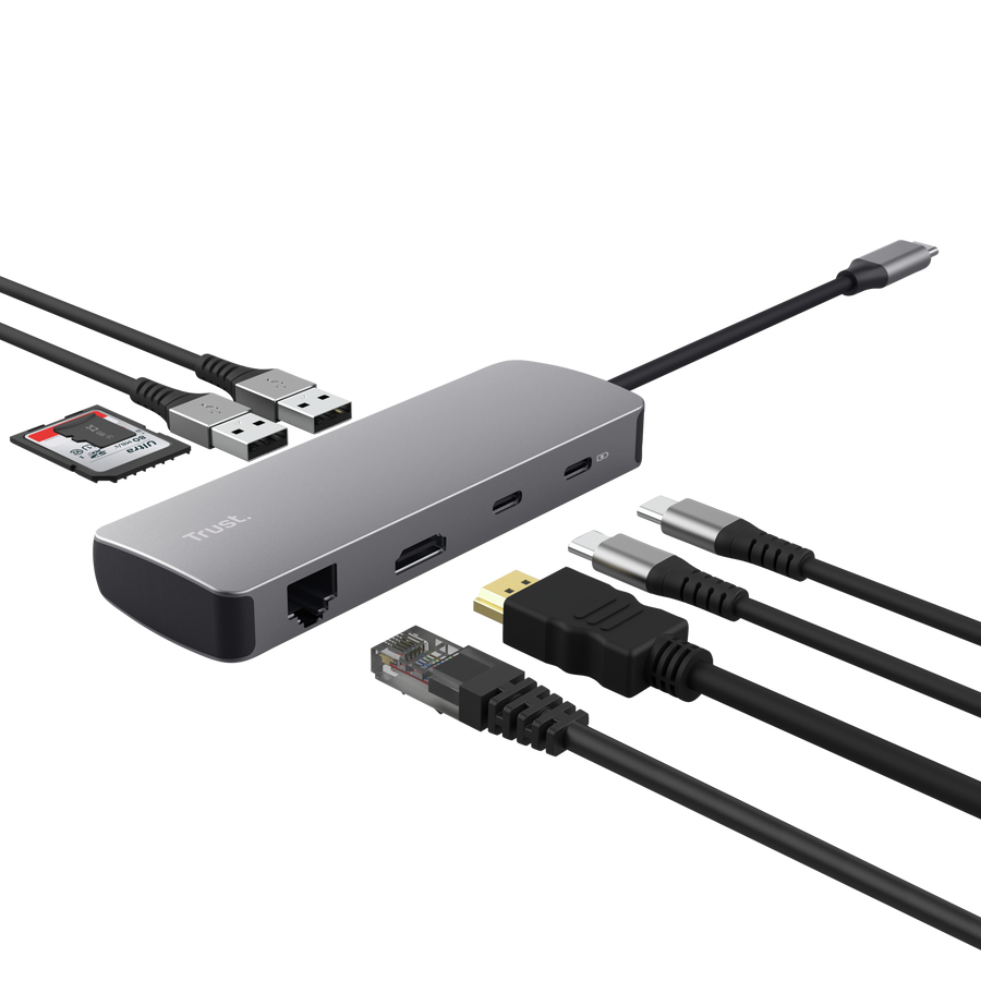 TRUST Dalyx 8-in-1 USB-c Multi-port Adapter - 25672 - Redcorp.com/fr