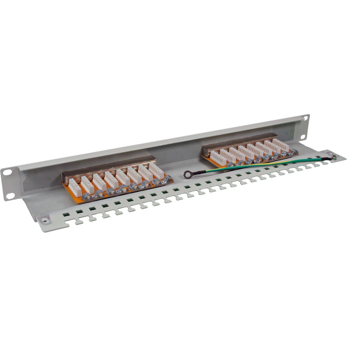 INLINE INC Patch Panel CAT6 16 Port 19" 1HE light Grey RAL7035 - 76216 ...