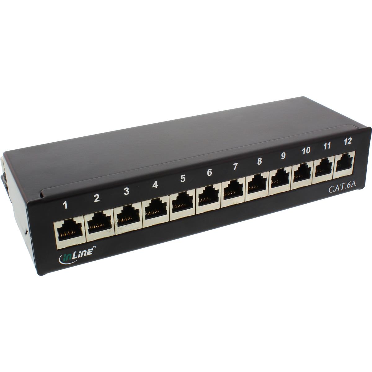 INLINE INC Patch Panel CAT6A table / wall assembly 12 Port Black ...