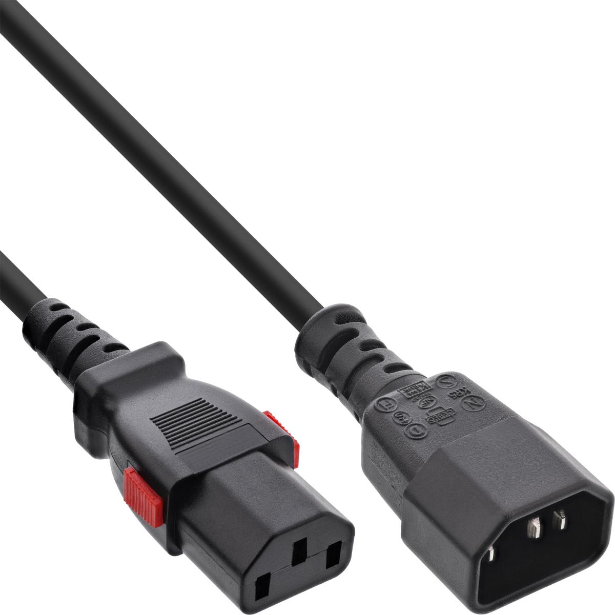 INLINE INC IEC Extension Cable C13 lockable to C14 Black 50cm - 16934L ...
