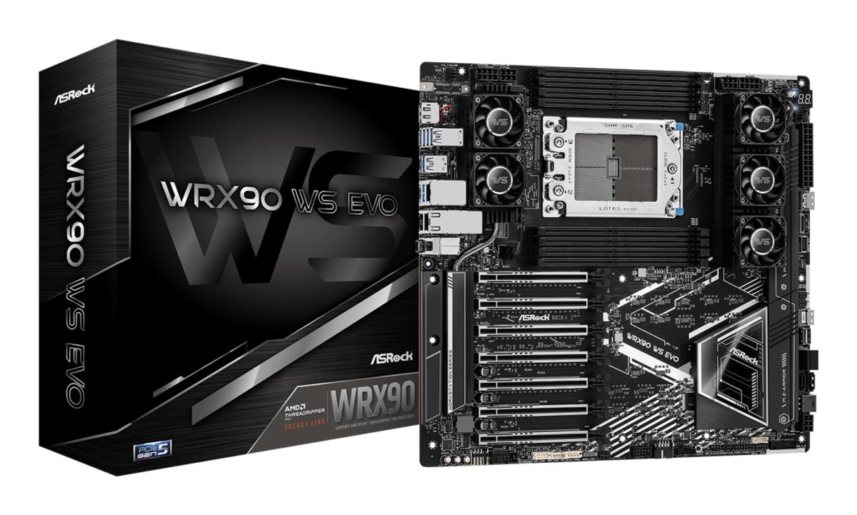 ASROCK Motherboard Wrx90 Ws Evo Am5 Amd Wrx90 8 X Ddr5 Aspeed Ast2600 ...