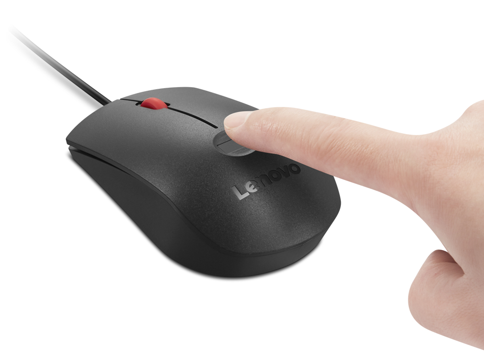 LENOVO Wired Mouse - Fingerprint Biometric USB Mouse Gen3 - optical ...