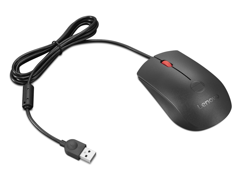 LENOVO Wired Mouse - Fingerprint Biometric USB Mouse Gen3 - optical ...