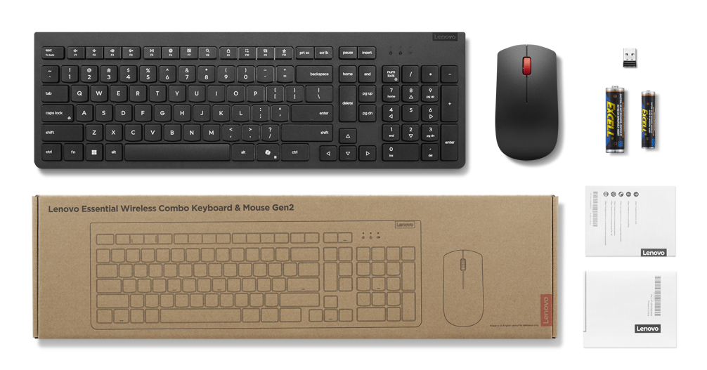 LENOVO Essential Wireless Combo Keyboard & Mouse Gen2 Black - Copilot ...