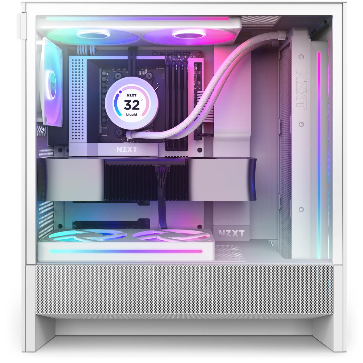 NZXT Cpu Chassis H7 Flow 2024 RGB Mid Tower Airflow ATX White - CC ...