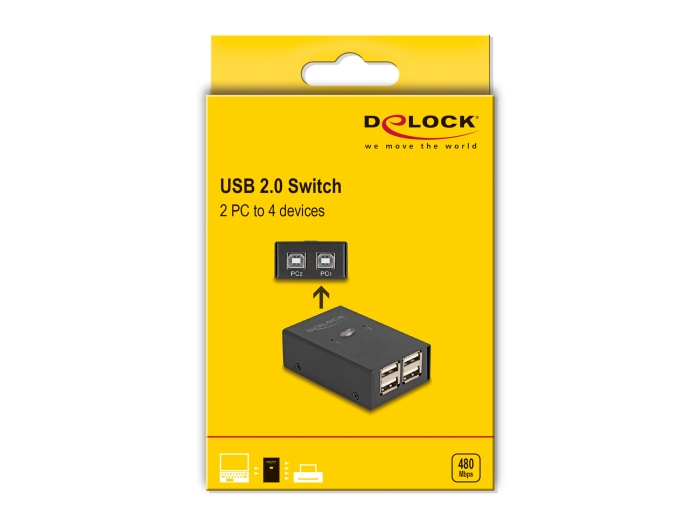 DELOCK USB 2.0 Switch 2 PC to 4 devices - 11505 - Redcorp.com/en