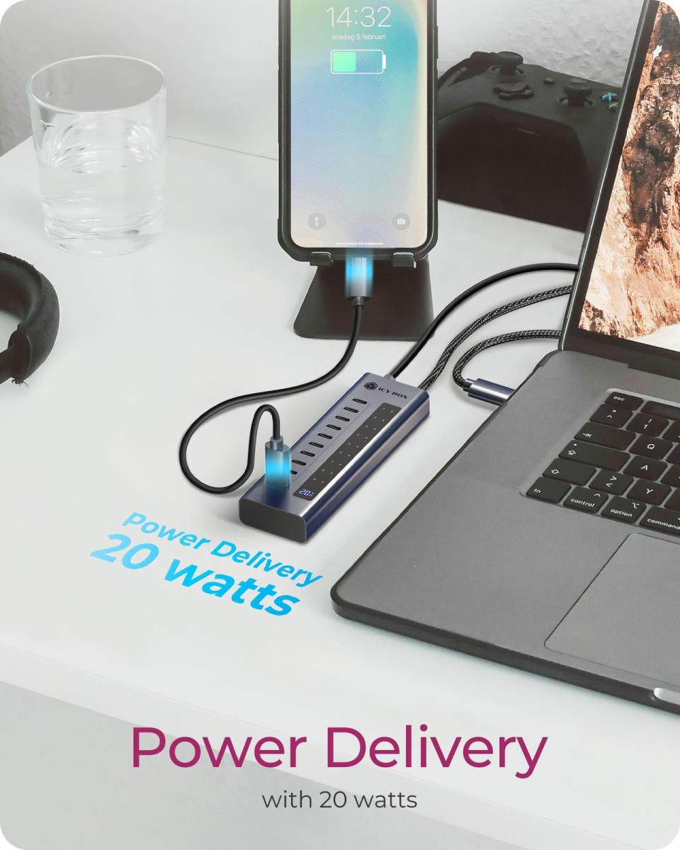 ICY BOX USB Type-c Gen 2 Hub With 10 Ports - IB-HUB1450-C31 - Redcorp.com/en