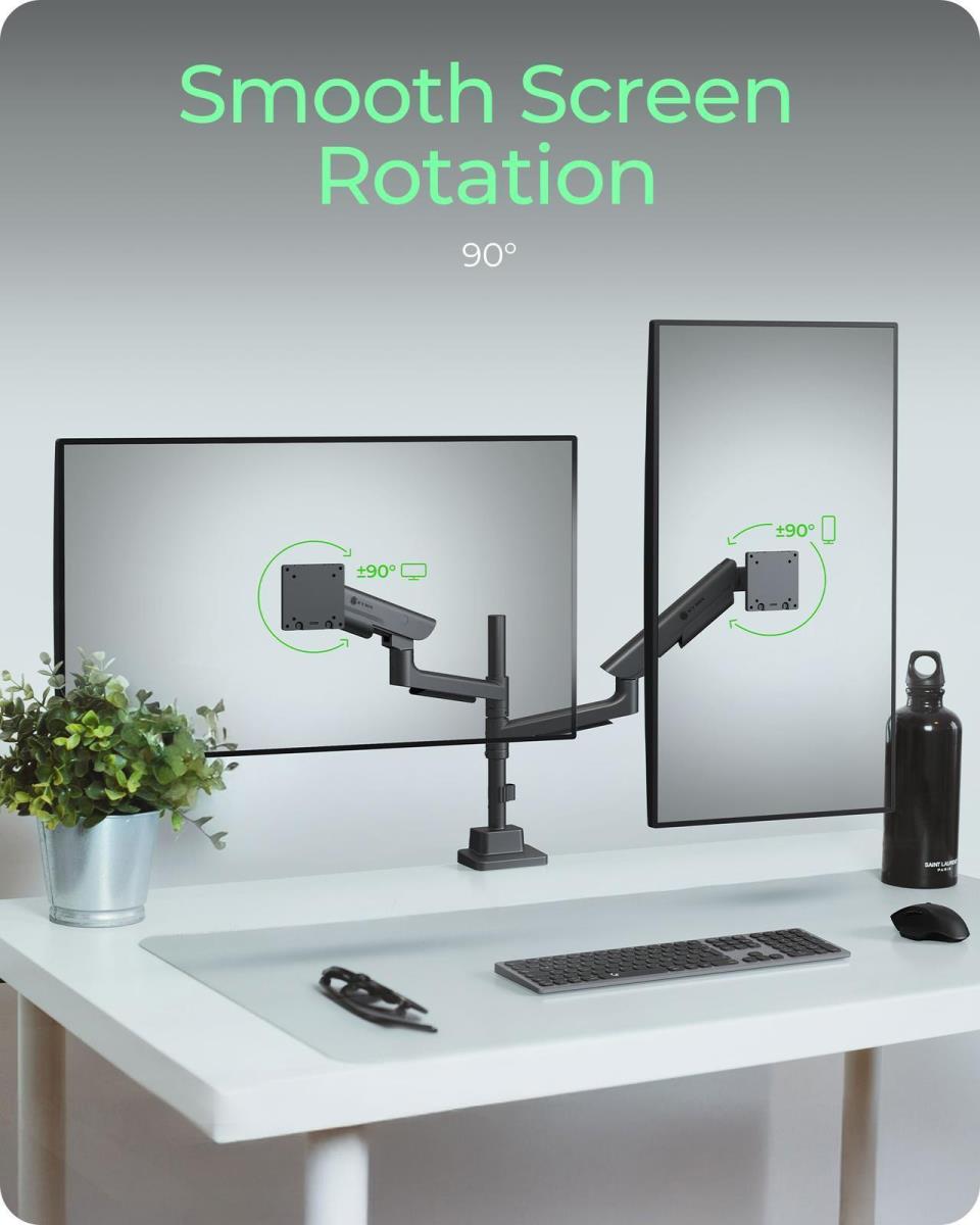 ICY BOX Monitor Stand For 2 Monitors Up To 57in And 27 Kg - IB-MS702-T ...