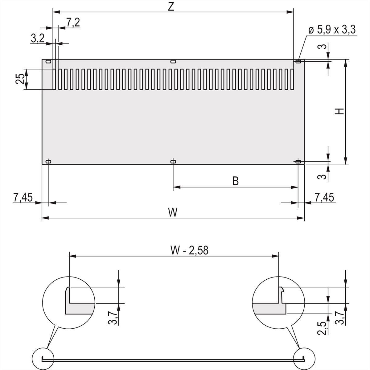 SCHROFF Rear Panel - 4U - 63HP - Perforated - Textile Retrofit Screen ...