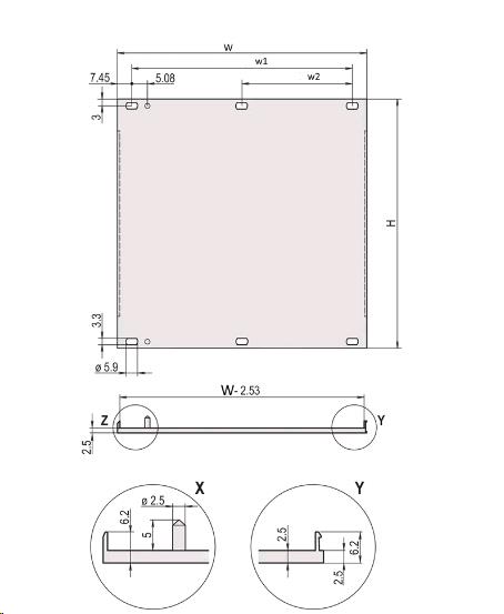 SCHROFF Front Panel - U-Profile - Retrofit Shielding - 2U - 84HP - 2.5 ...