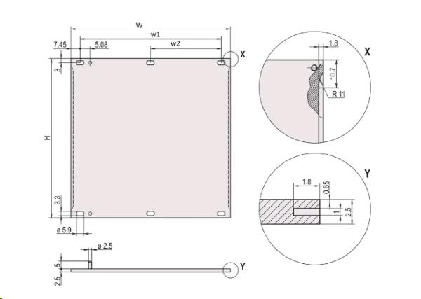 SCHROFF Front Panel - Retrofit Shielding - 4U - 84HP - 2.5mm - Al ...