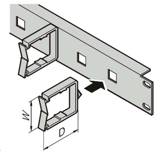 SCHROFF 19in Front Panel with Plastic Cable Grommets - 1U - 38x25 mm ...