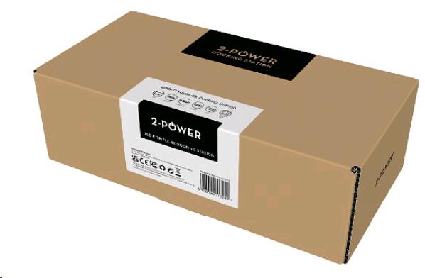 2-POWER Docking Station USB-C & USB 3.0 - Triple 4K Incl Power Cable ...