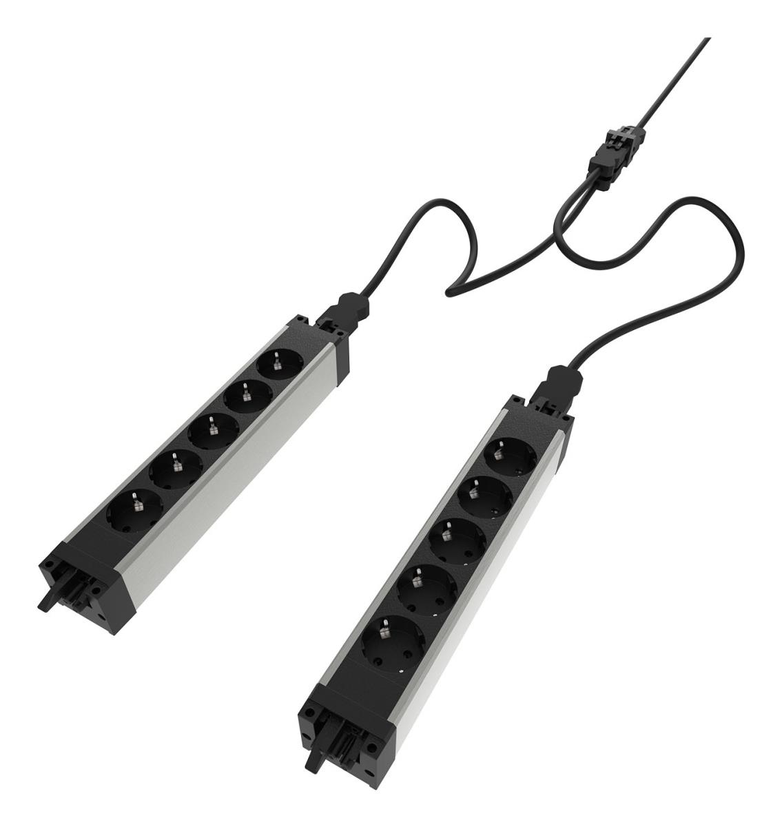 DATAFLEX Double Powerbar Set - 2x 5 Schuko 923 Black - 28.923 - Redcorp ...