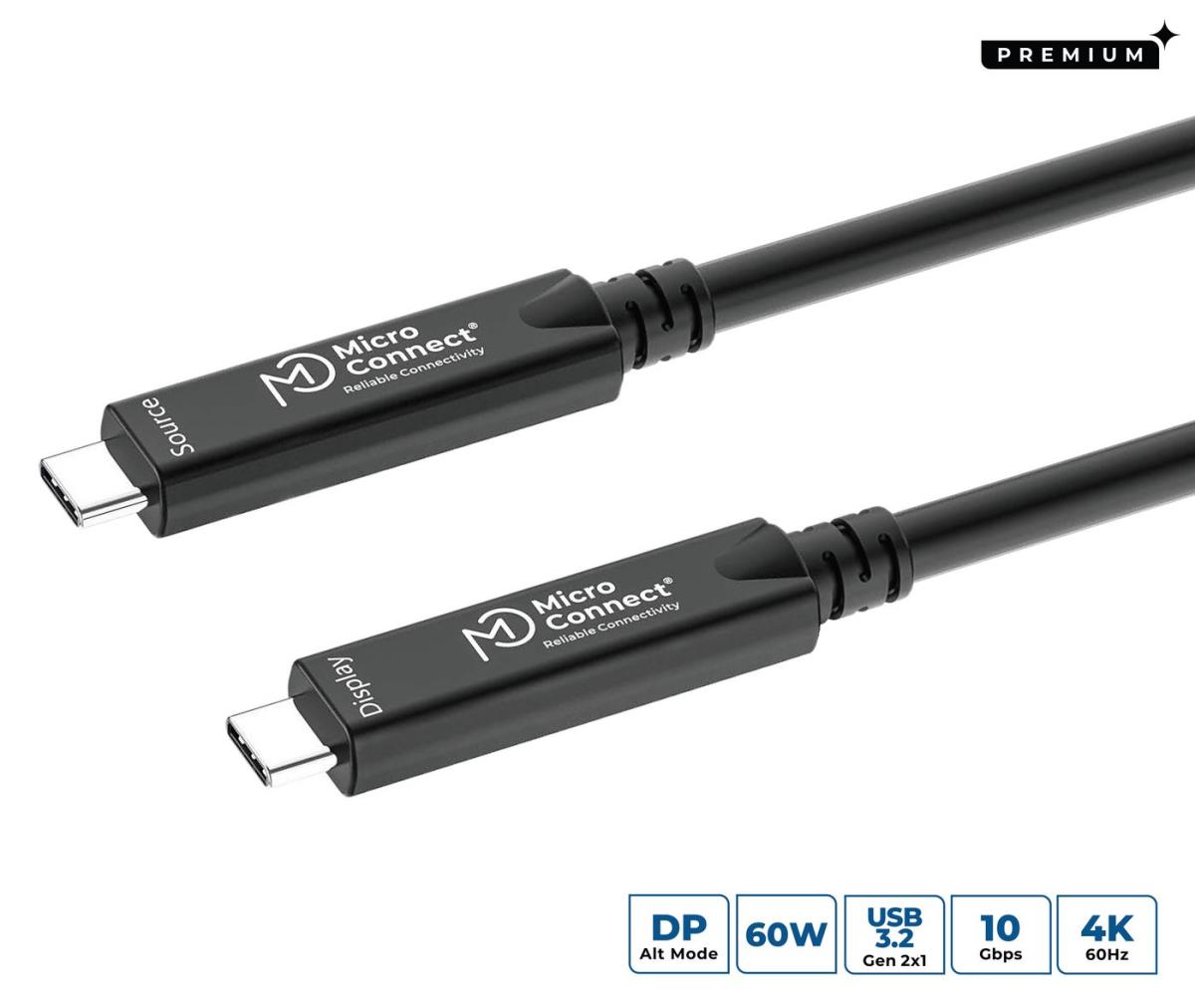 MICROCONNECT Premium Optic Fiber USB-c 3.2 Gen2x1 Bidirectional Cable ...