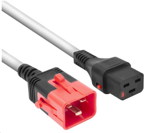 ACT Powercord C19 IEC Lock - C20 IEC Lock Dual Locking White 3m ...