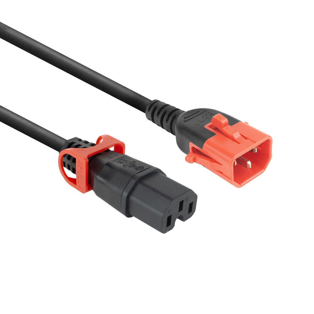 ACT Power Cord C14 IEC Lock+ Dual Locking - C15 IEC Lock+ Black 1m ...