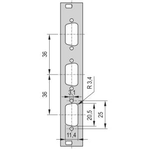 SCHROFF 19in Front Panel with SUB-D Cut-Out - 3U × 4HP - 1 × 9-Pin ...