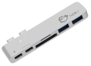 SIIG Dual USB-c Hub With Card Reader And Pd Adapter Silver - JU-TB0212 ...