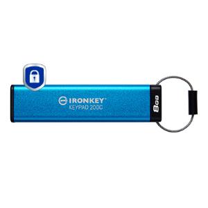 KINGSTON Ironkey Keypad 200c - 8GB USB Stick - USB 3.2 / USB-c - FIPS ...