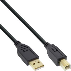 INLINE INC USB 2.0 Cable Gold Plated Type A Male To B Male Black 2m ...
