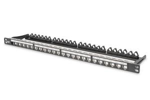 DIGITUS Modular Patch Panel, shielded 24-port, label field, 0.5U, rack ...
