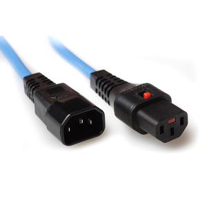 IEC LOCK Connection Cable - 230v C13 Lockable - C14 Blue 1.5m - AK5199 ...