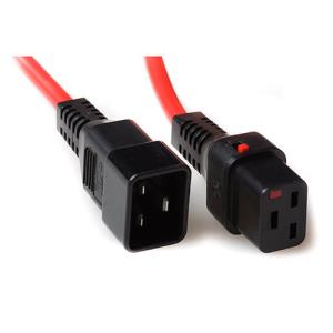 IEC LOCK Connection Cable - 230v C19 Lockable - C20 Red 2m - AK5203 ...