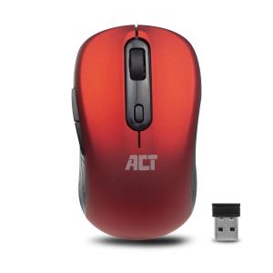 ACT Wireless Mouse USB Nano Receiver 1600 Dpi Red - AC5135 - Redcorp.com/en