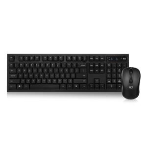 ACT Wireless Keyboard And Mouse USB Nano Receiver Qwerty US/Int'l Black ...